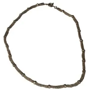Jewelry | Woven Mesh Multi Strand Bead Accent Necklace Silver Tone ...